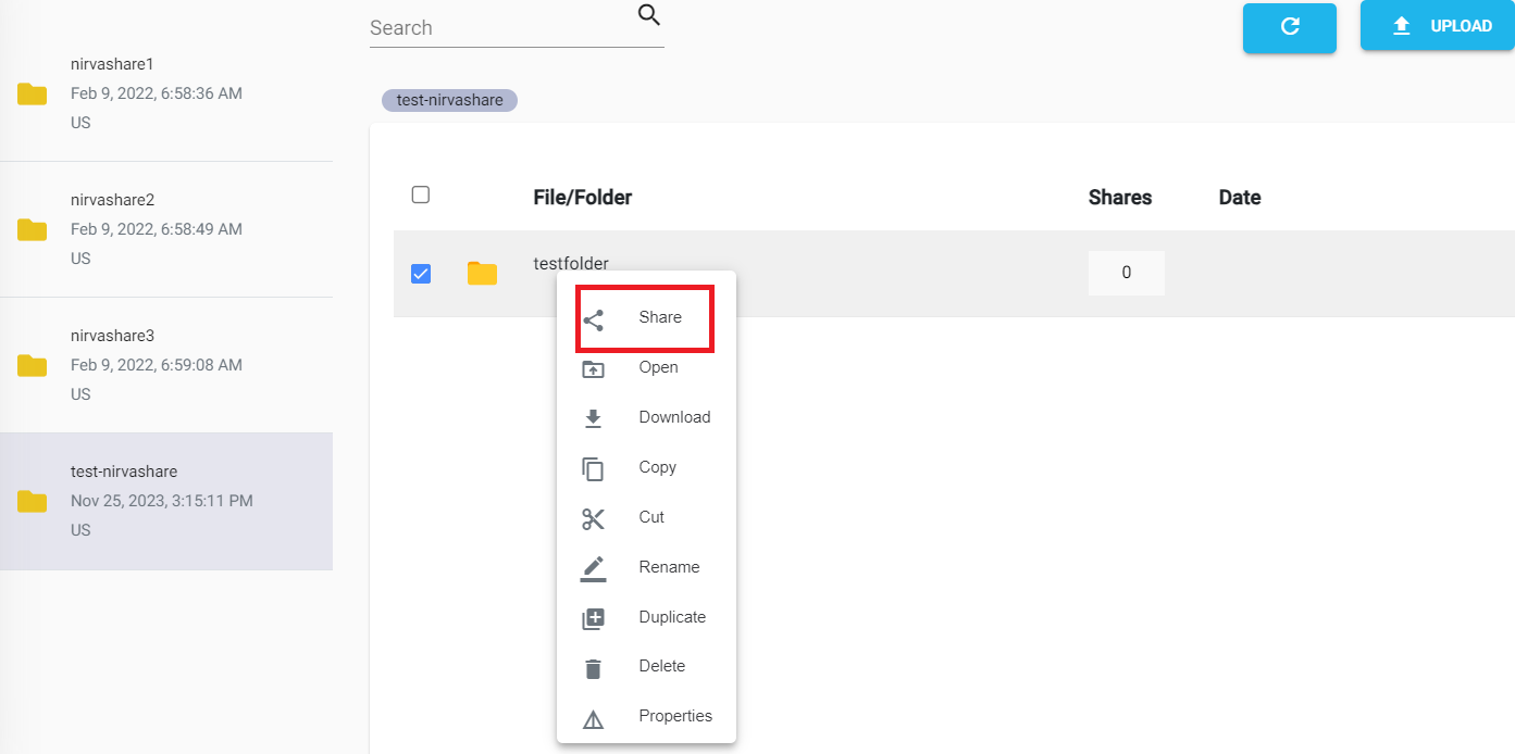 Sharing A File Or Folder | NirvaShare