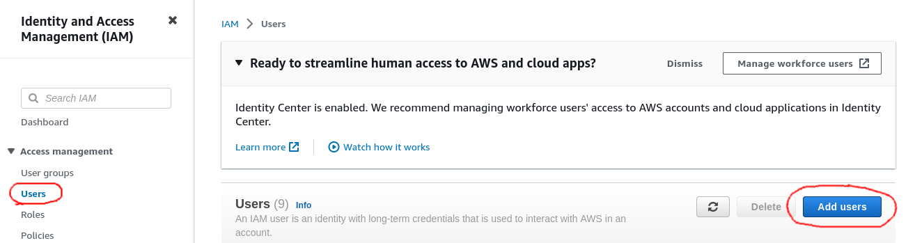 AWS S3 Storage configuration using access and secret keys