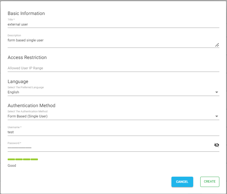 Form Based Authentication (Single User)