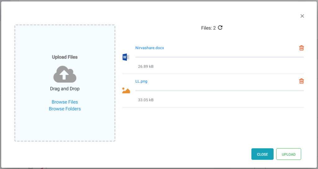 Upload Files into Storage