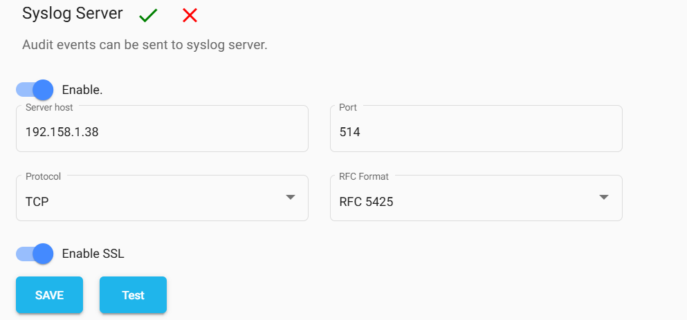 Syslog Server Audit Integration
