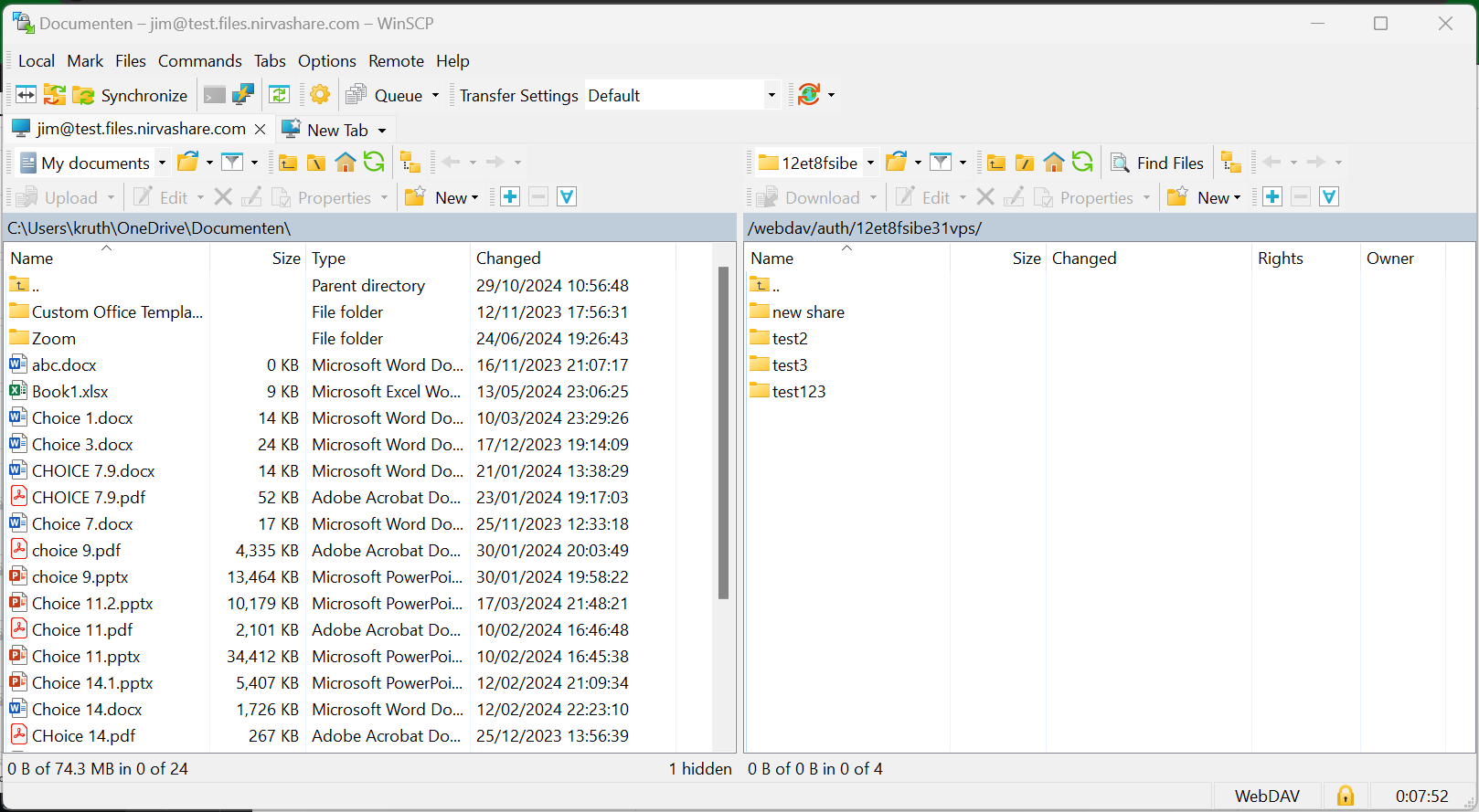 How to Use WinSCP with NirvaShare to connect with WebDav